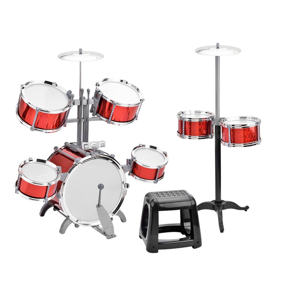 Kids Drum Set 7-Piece Beginner Jazz Drum Kit Starter Percussion Set ...