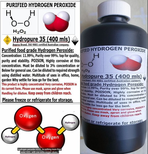 hydrogen peroxide food grade Purified stabilizer free, Australian, Free ...