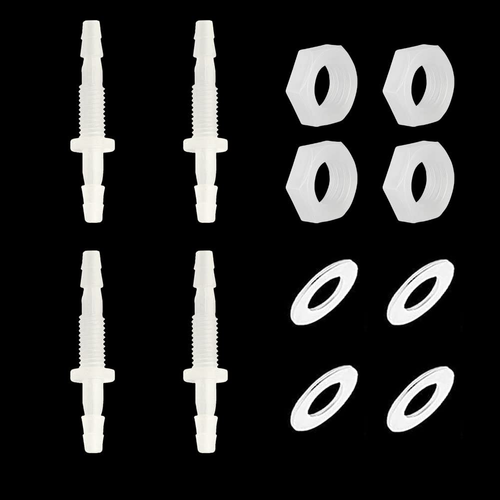 3/16" Hose Barb Thru-Bulk Bulkhead Fitting Hex Barbed Fitting Plastic ...