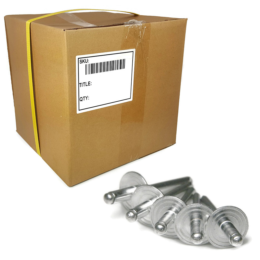 Alum Large Flange Rivets #6-4, 3/16 x 1/4 Grip Blind Rivet Bulk Box - 3 ...