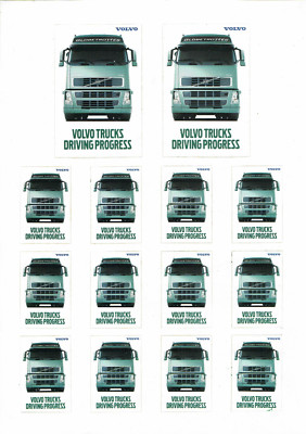 14 x VOLVO FH16 GLOBETROTTER TRUCK STICKER Original auf DinA4 Bogen LKW ...