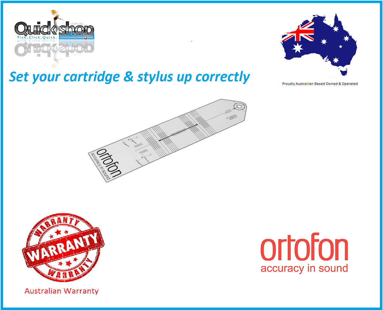 Cartridge Stylus Alignment Protractor Record Player Turntable Genuine ...