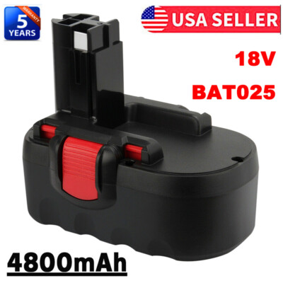 4.8Ah 18 Volt Replace BAT025 for Bosch BAT180 BAT189 BAT026 BAT160 Ni ...