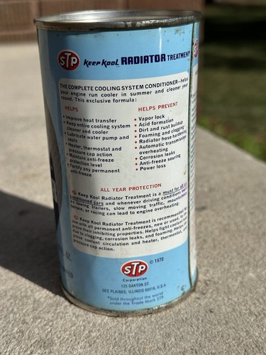 Vintage 1970 STP KEEP KOOL Radiator Treatment Engine Coolant Can Full ...