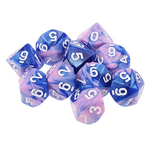 10Pcs/Set 10 Sided D10 Polyhedral Dices Numbers Dials Desktop Table ...