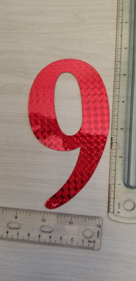 old school BMX Red Prism number plate number # 6 or 9 GT 5.5" Zeronine ...