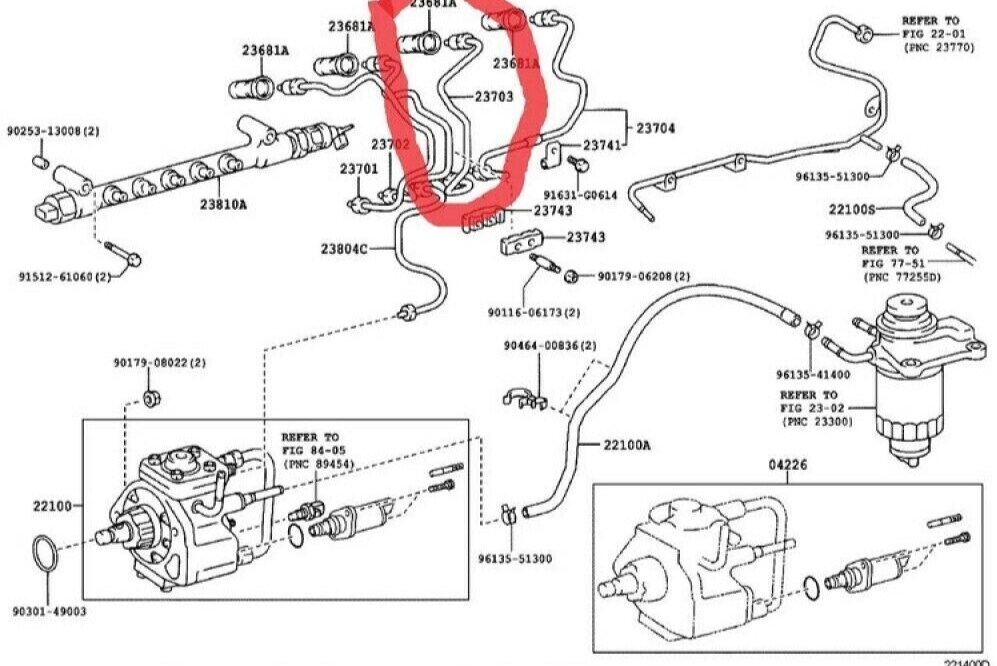 Toyota Genuine Land Cruiser Prado Injection Pipe NO.3 Sub assy 23703 ...