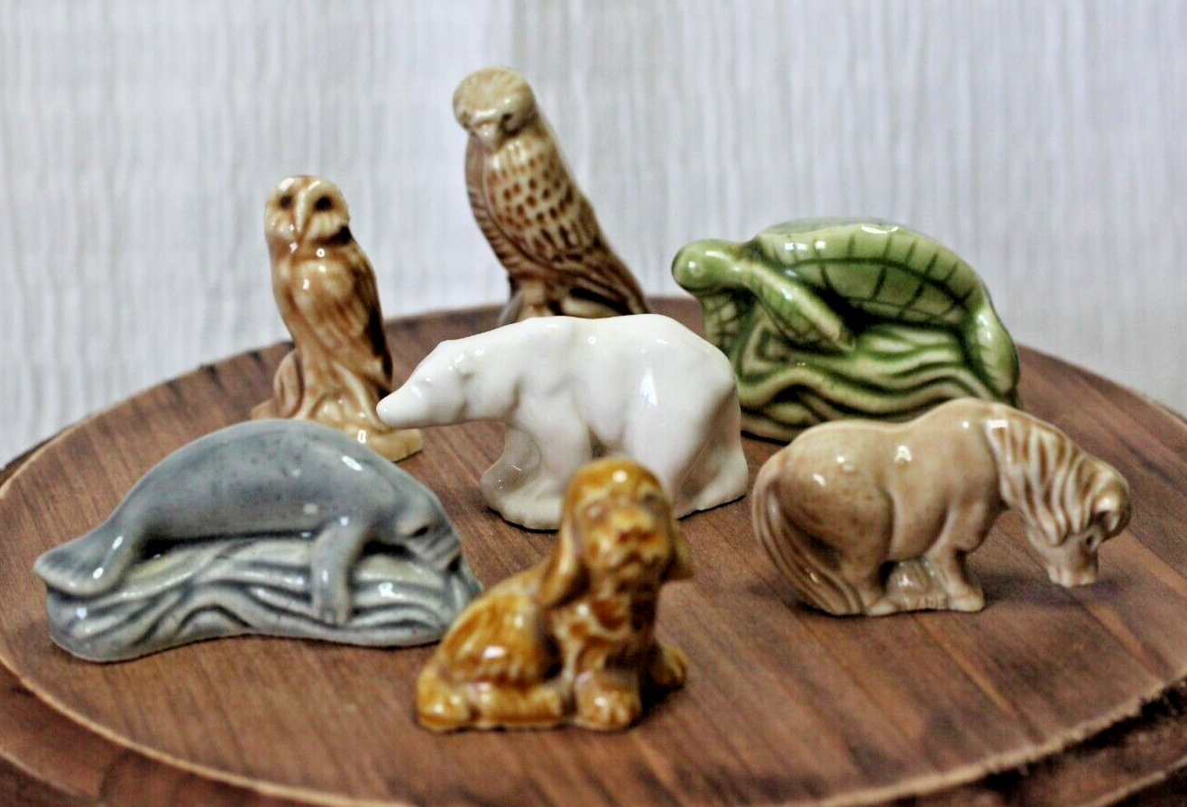 Set of 7 Wade England Whimsies Manatee Owl Turtle Polar Bear Spaniel ...
