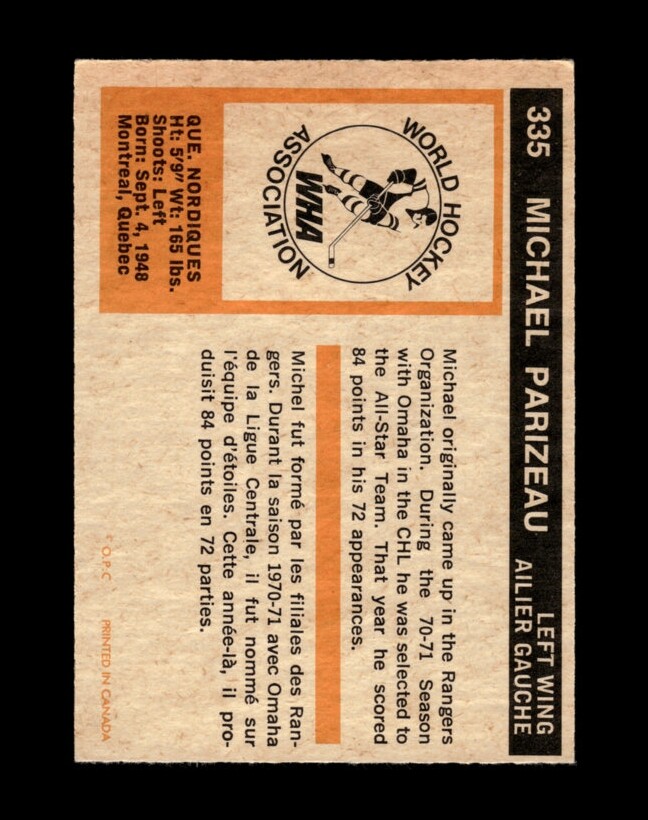1972-73 O-Pee-Chee Set-Break #335 Michel Parizeau NR-MINT *GMCARDS* | eBay