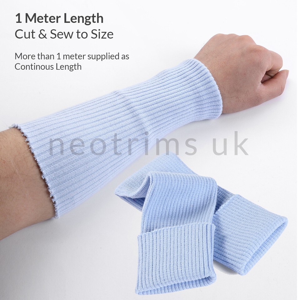 Knit Rib Cuff Stretch Ribbed Fabric Cuffing Trim Revamp Clothing Jacket ...