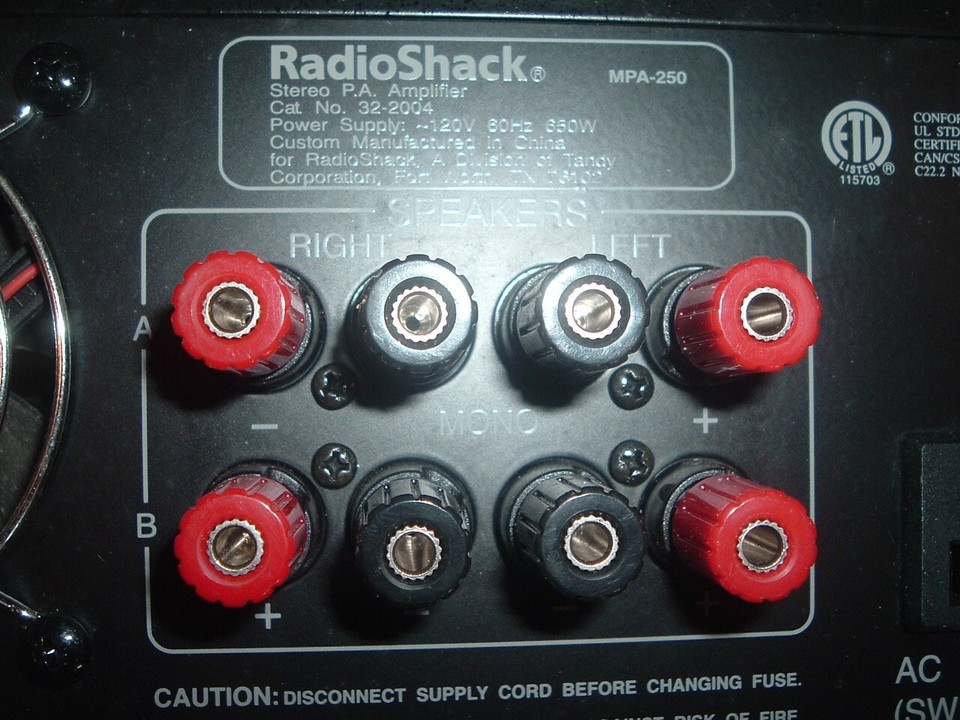 RadioShack MPA-250 PA Stereo Amplifier Fan Cooled 250 Watt 32-2004 | eBay