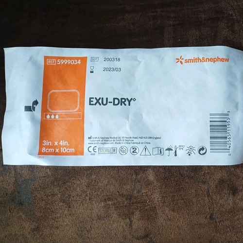 SMITH & NEPHEW 5999034 EXU-DRY WOUND DRESSING FULL ABSORBENCY 3" X 4 ...