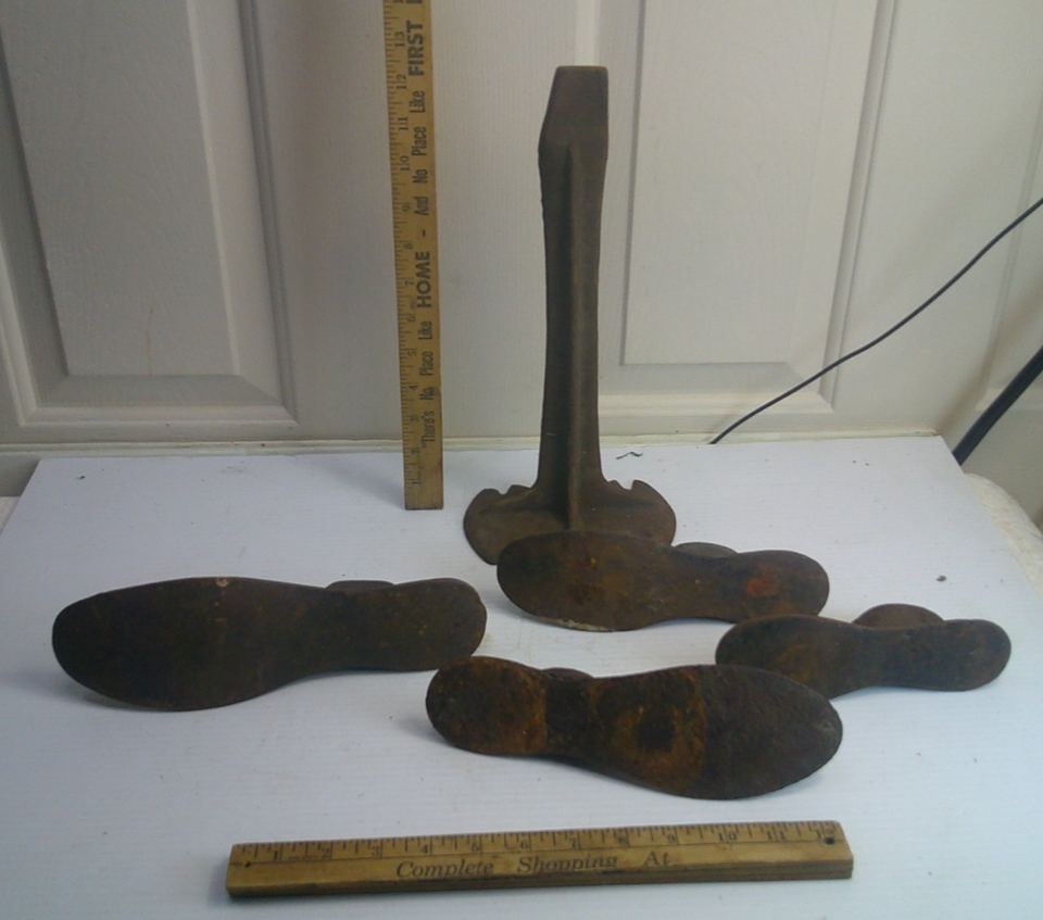 Vintage Cast Iron Shoe Anvil Cobbler Stand & shoe Form Molds Lot B | eBay