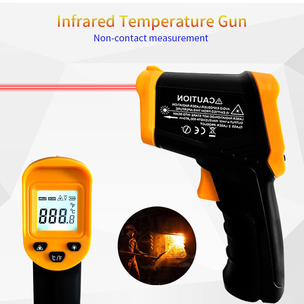 Digital Infrared Thermometer Temperature Gun Laser IR Cooking -50°C-550 ...