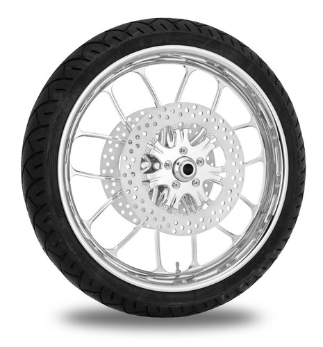 Performance Machine 21" Front Chrome Heathen Wheel Rotor PKG Harley 08 ...
