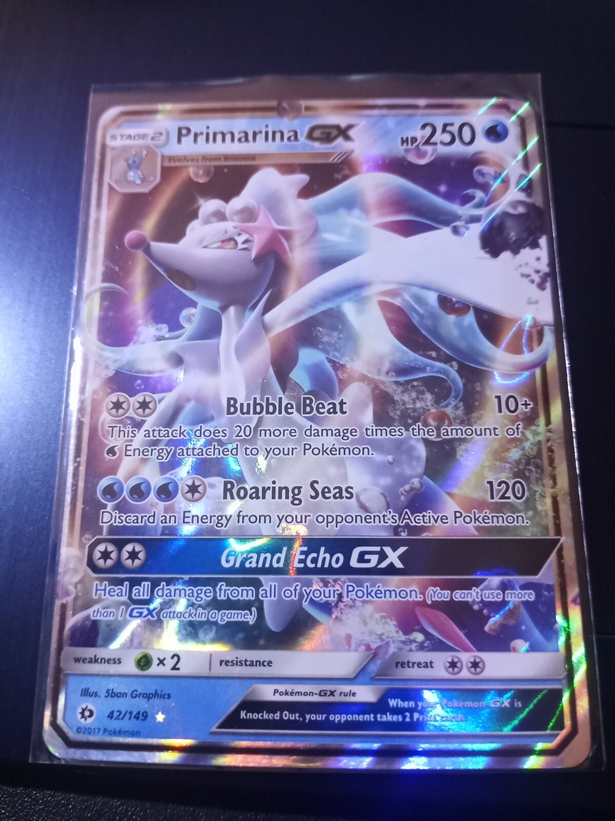 Pokémon TCG Primarina GX Sun & Moon Base Set 42/149 Holo Ultra Rare | eBay