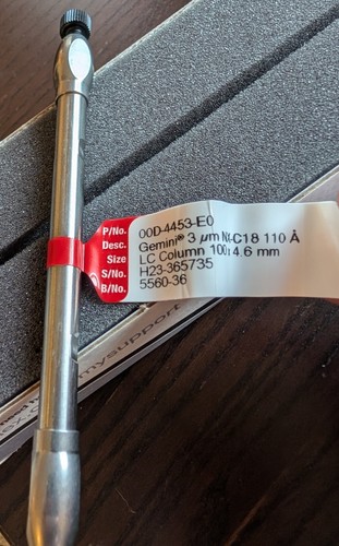 Phenomenex Gemini 3 µm NX-C18 110 Å, LC Column 100 x 4.6 mm (Part: 00D ...