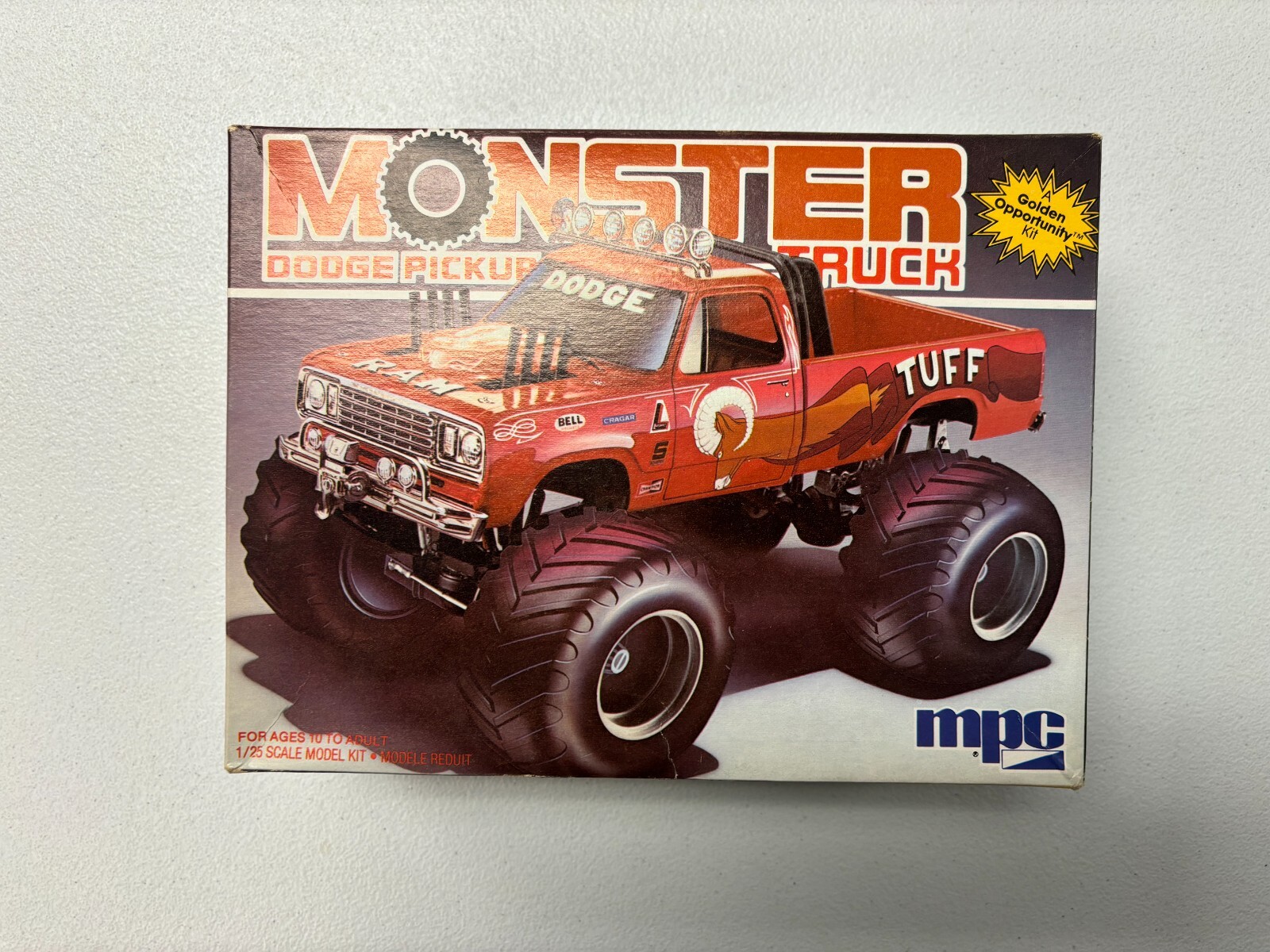 1984 MONSTER TRUCK DODGE PICK UP 1/25 MODEL KIT MPC GOLDEN OPPORTUNITY ...
