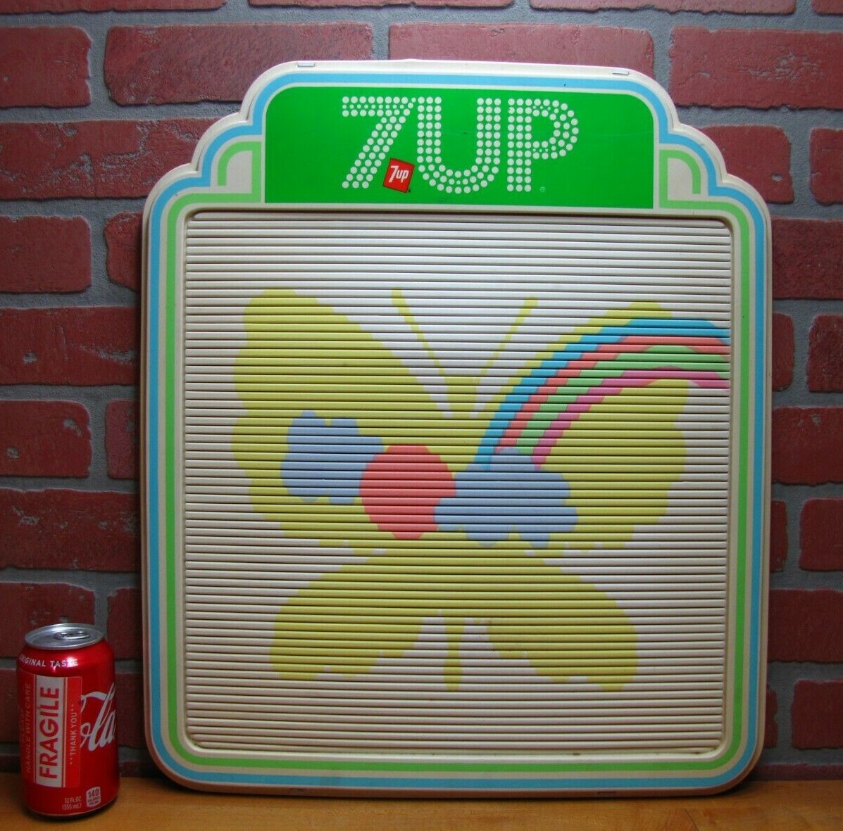 7UP Vintage Soda Advertising Sign BUTTERFLY Menu Board Peter Max Style ...