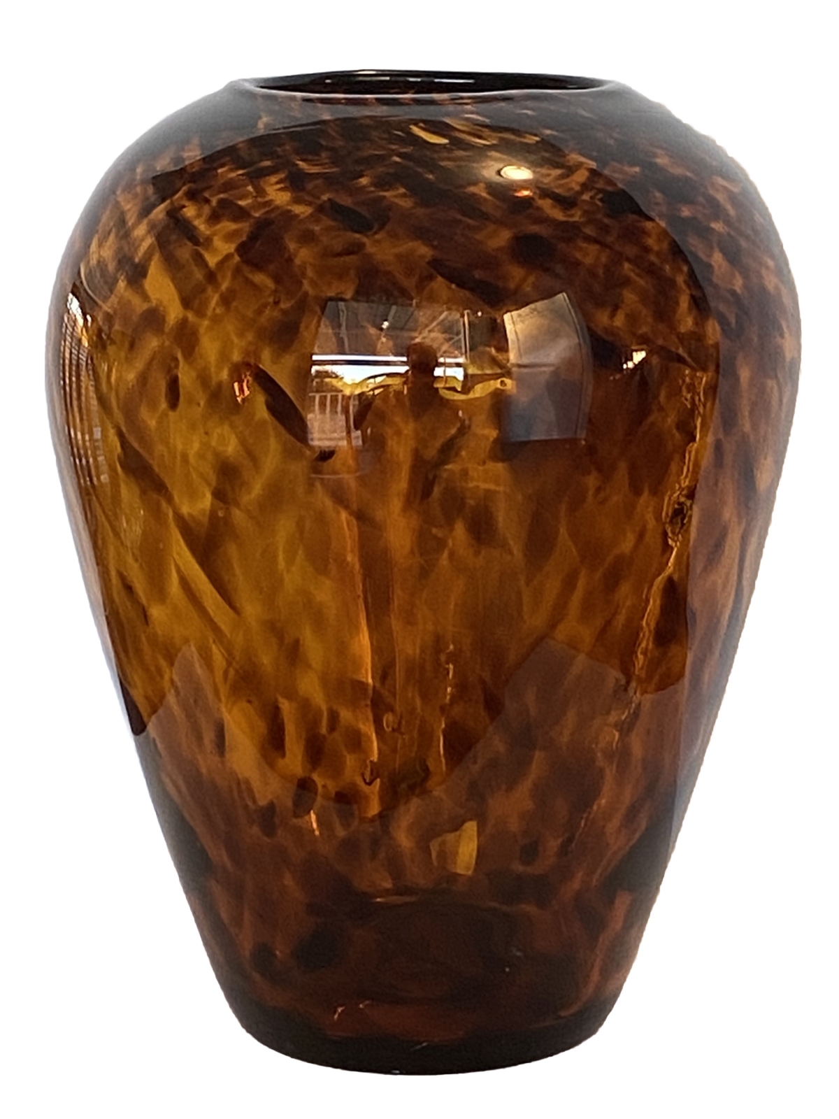 Amber Tortoise Shell Hand Blown Art Glass Bud Vase Floral | eBay