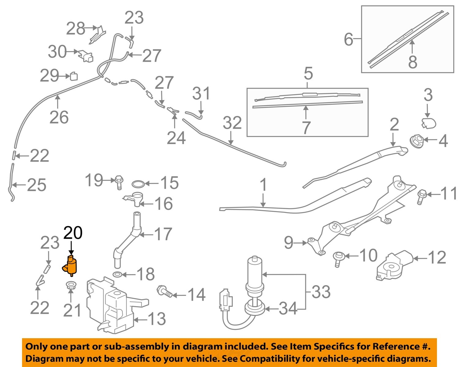 MITSUBISHI OEM 11-22 Outlander PHEV Wiper Washer Components-Washer Pump ...