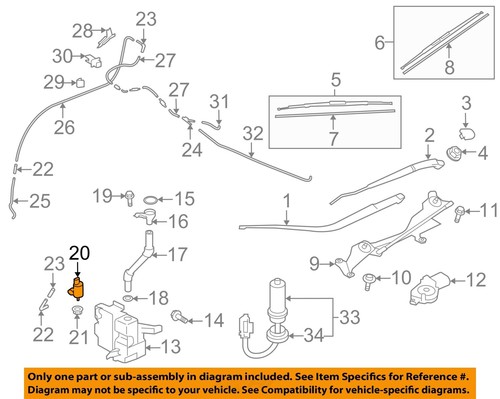 MITSUBISHI OEM 11-22 Outlander PHEV Wiper Washer Components-Washer Pump ...
