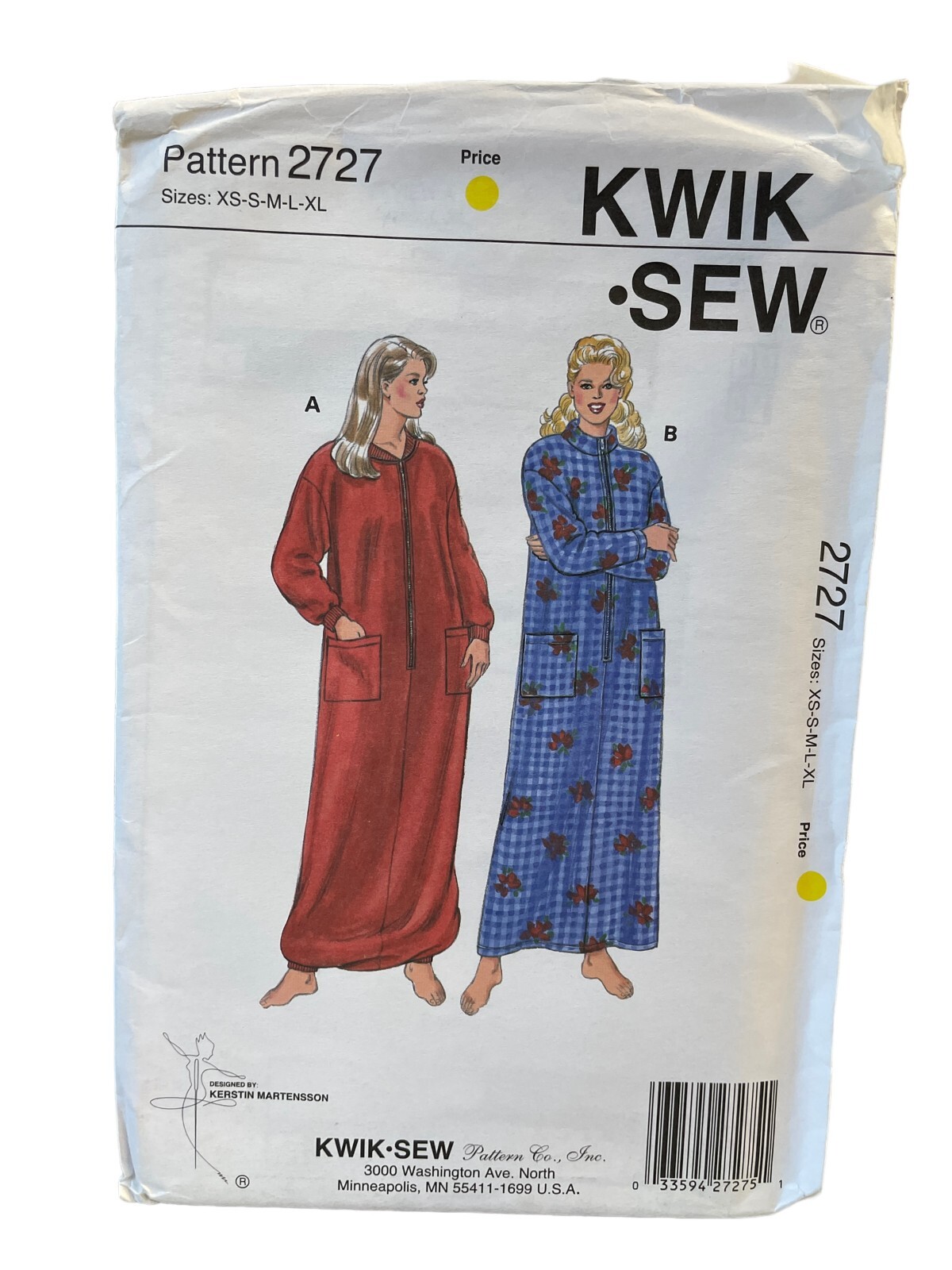 Kwik Sew Uncut Pattern # 2727 Misses Sizes Xs-xl Lounger & Robe for ...