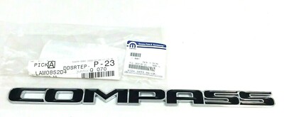 2017-2021 Jeep Compass front driver door black chrome Nameplate Emblem ...