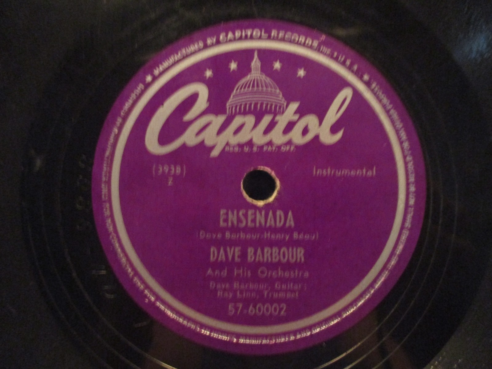 78 RPM 10" Record Dave Barbour Little Boy Bop Go Blow Your Top Capitol ...
