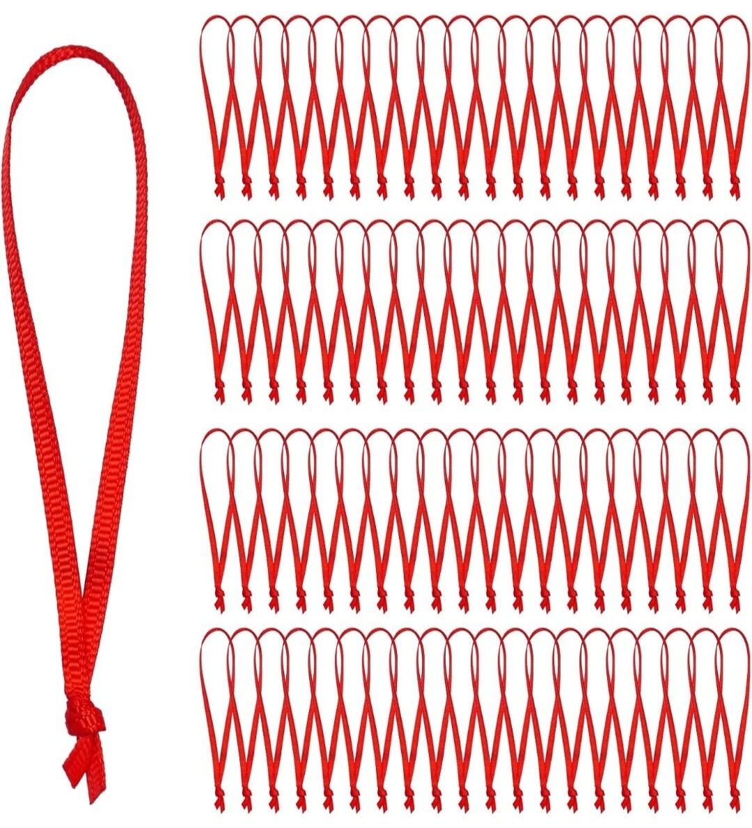 100 Pcs Christmas Ornament Ribbon, Red Ribbon Ornament Hangers | eBay