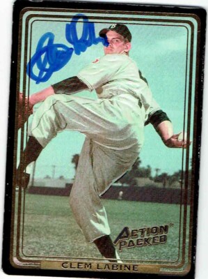 CLEM LABINE Autographed 1992 Action Packed Baseball Card Brooklyn ...
