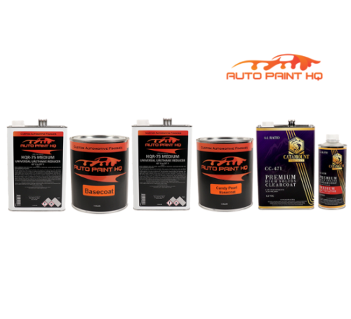 Candy Pearl Black Cherry Over Black Base Gallon Paint Kit & High Solids ...