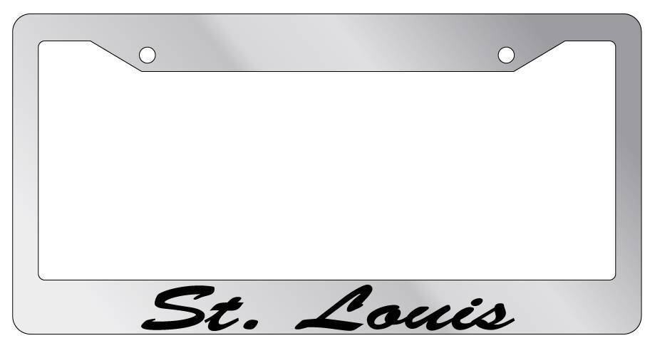 Chrome License Plate Frame CURSIVE St. Louis Auto Accessory Novelty | eBay