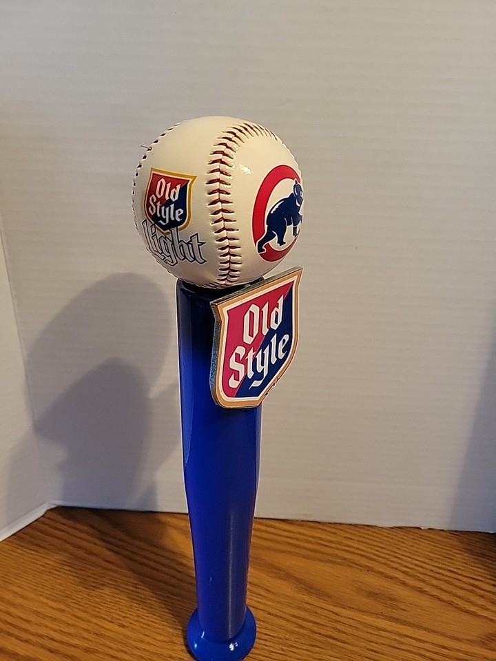 Old style beer Chicago Cubs bear Baseball bat Wooden tap Handle Wrigley ...