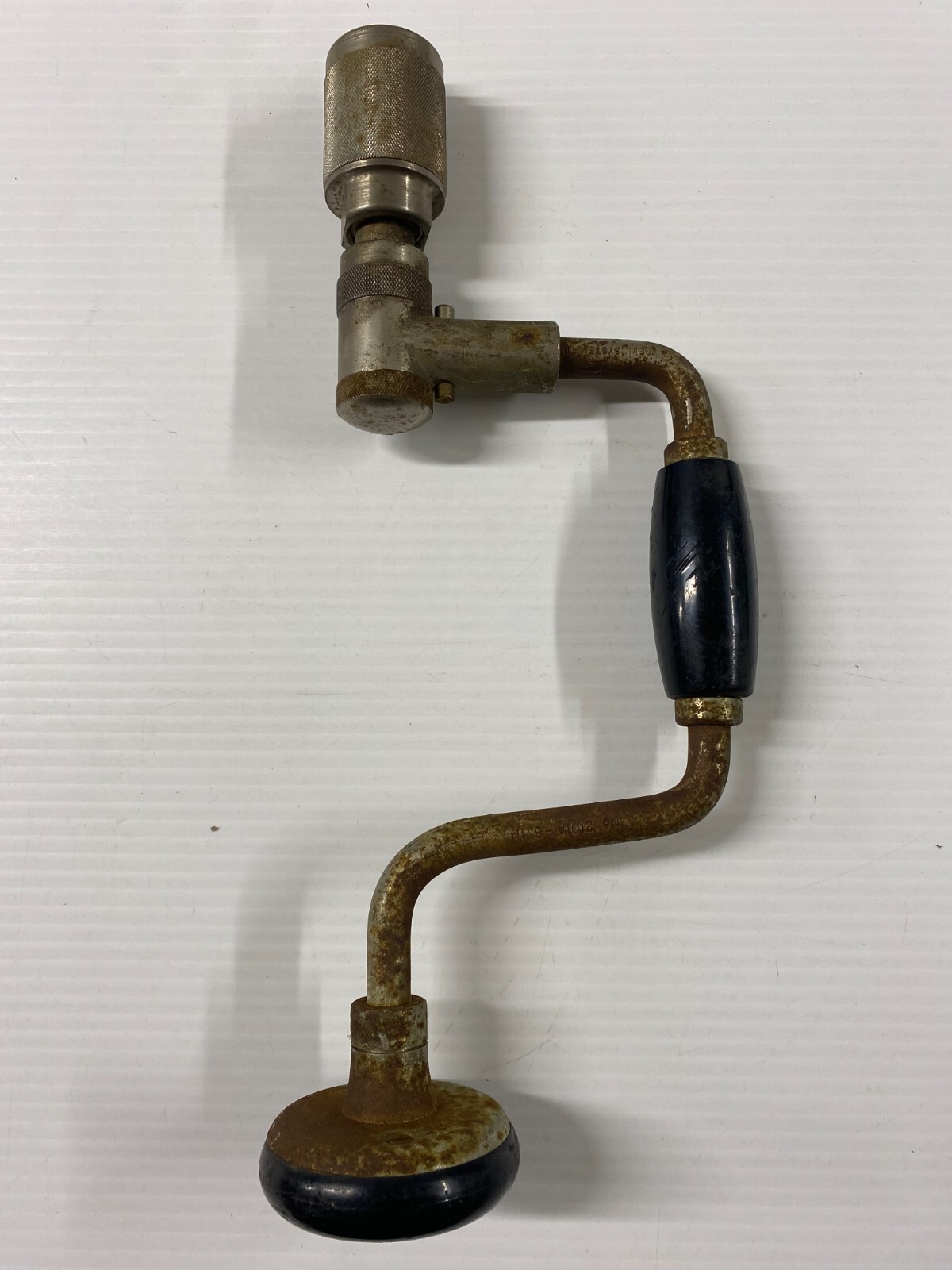 RARE ANTIQUE HAND DRILL AUGER BIT BRACE BELL SYSTEMS STANLEY TOOLS ...