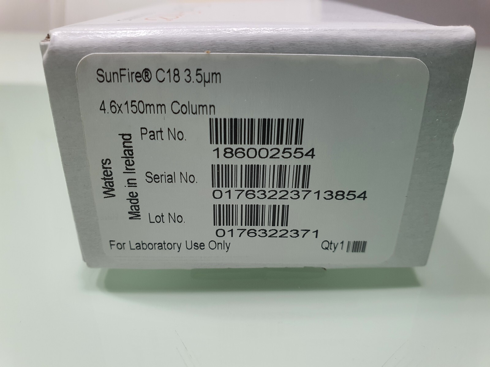 Item number: 186002554 HPLC Column SunFire C18 3.5µm 4.6x150mm, 2 - 8pH ...
