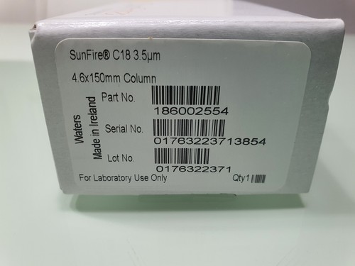 Item number: 186002554 HPLC Column SunFire C18 3.5µm 4.6x150mm, 2 - 8pH ...