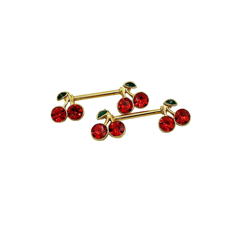 Cute Cherry Zircon Breast Ring Sexy Metal Nipple Ring Chest Piercing ...