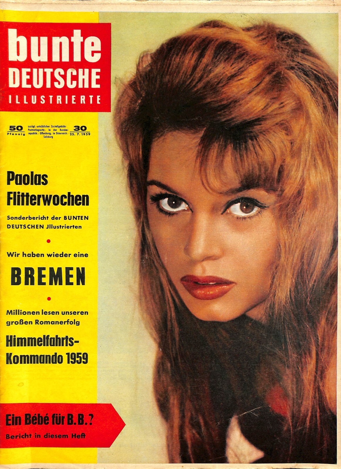 Brigitte Bardot COVER MAGAZINE Bunte Illustrierte 1959 complete ! | eBay