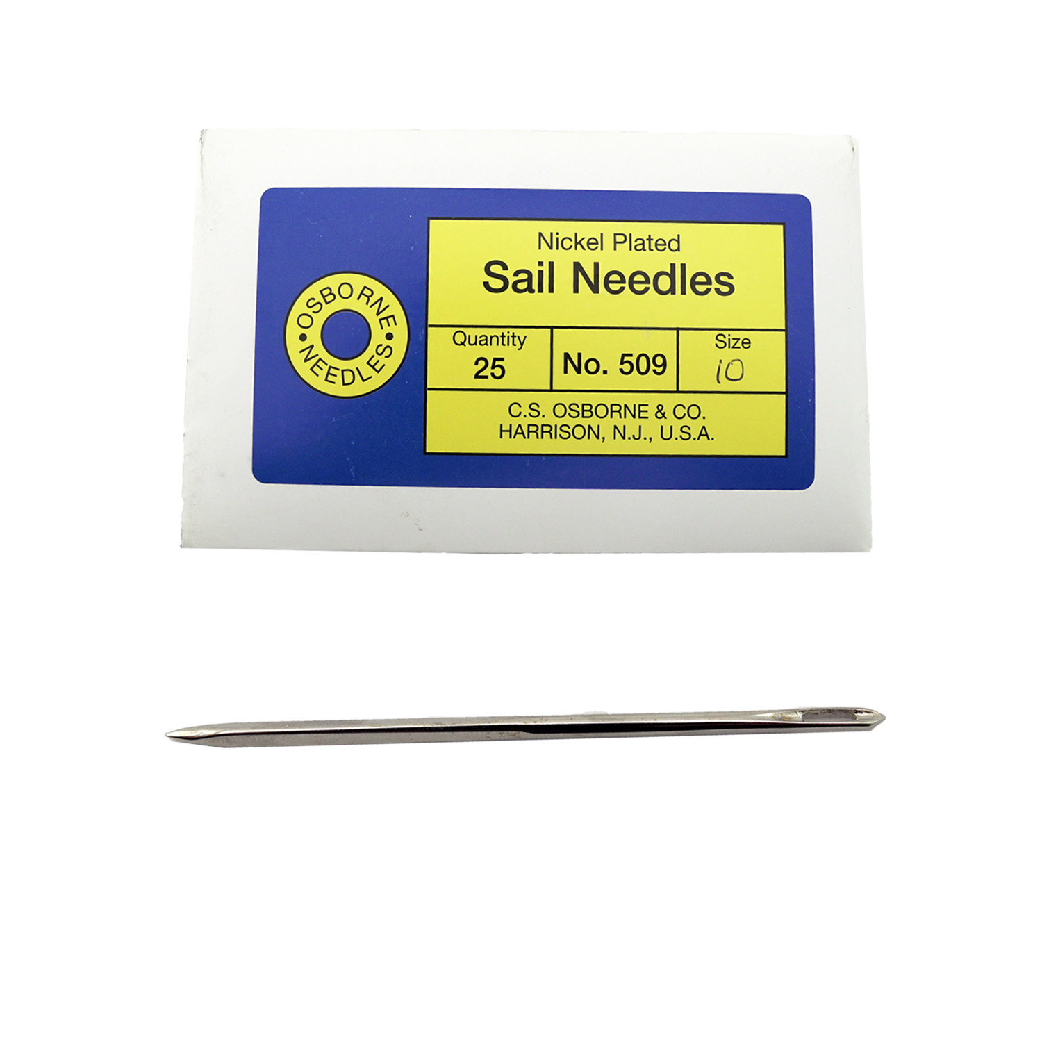 C.S. Osborne Pack Of 25 Triangular Point Sail Needles #509, Size 10 ...