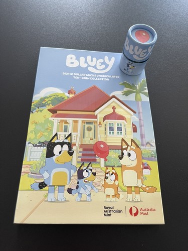 2024 BLUEY Sealed 10-Coin Tube Set Unopened Uncirculated Folder ...