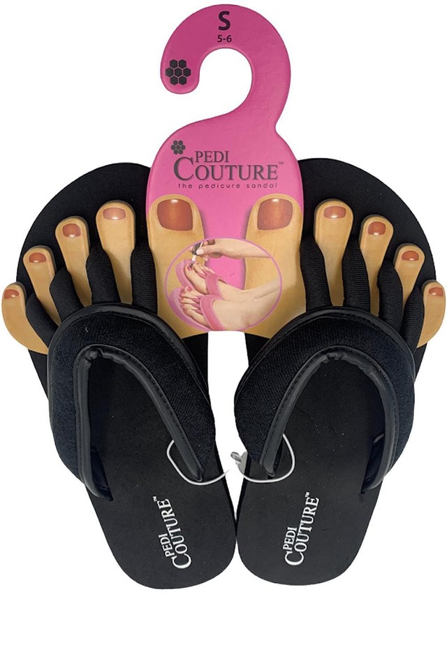 Pedi Couture On-the-Go Pedicure Sandal Black | eBay