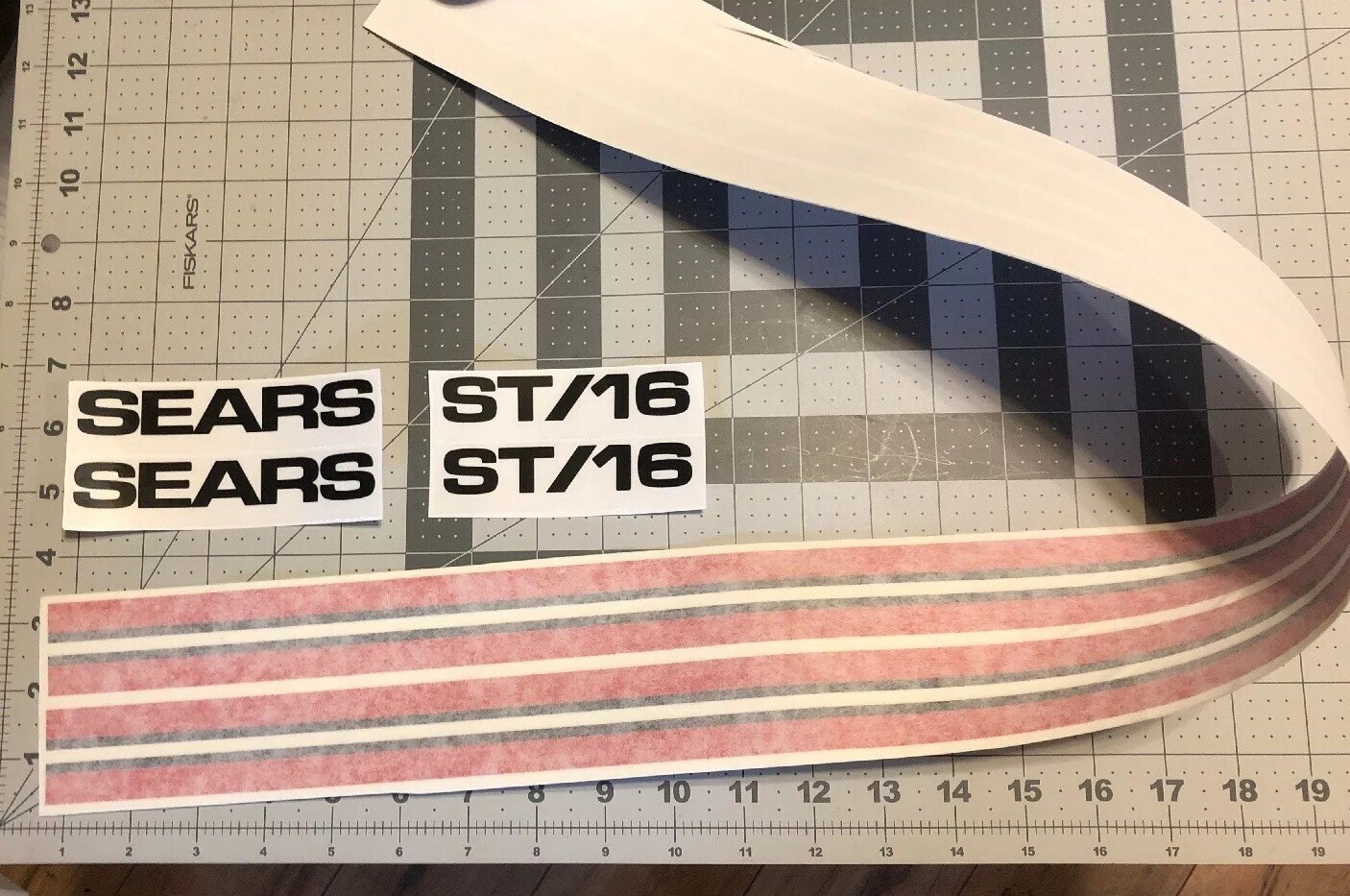 Sears Suburban decals set ST/16 Black Double Red Stripes 6 In Set | eBay