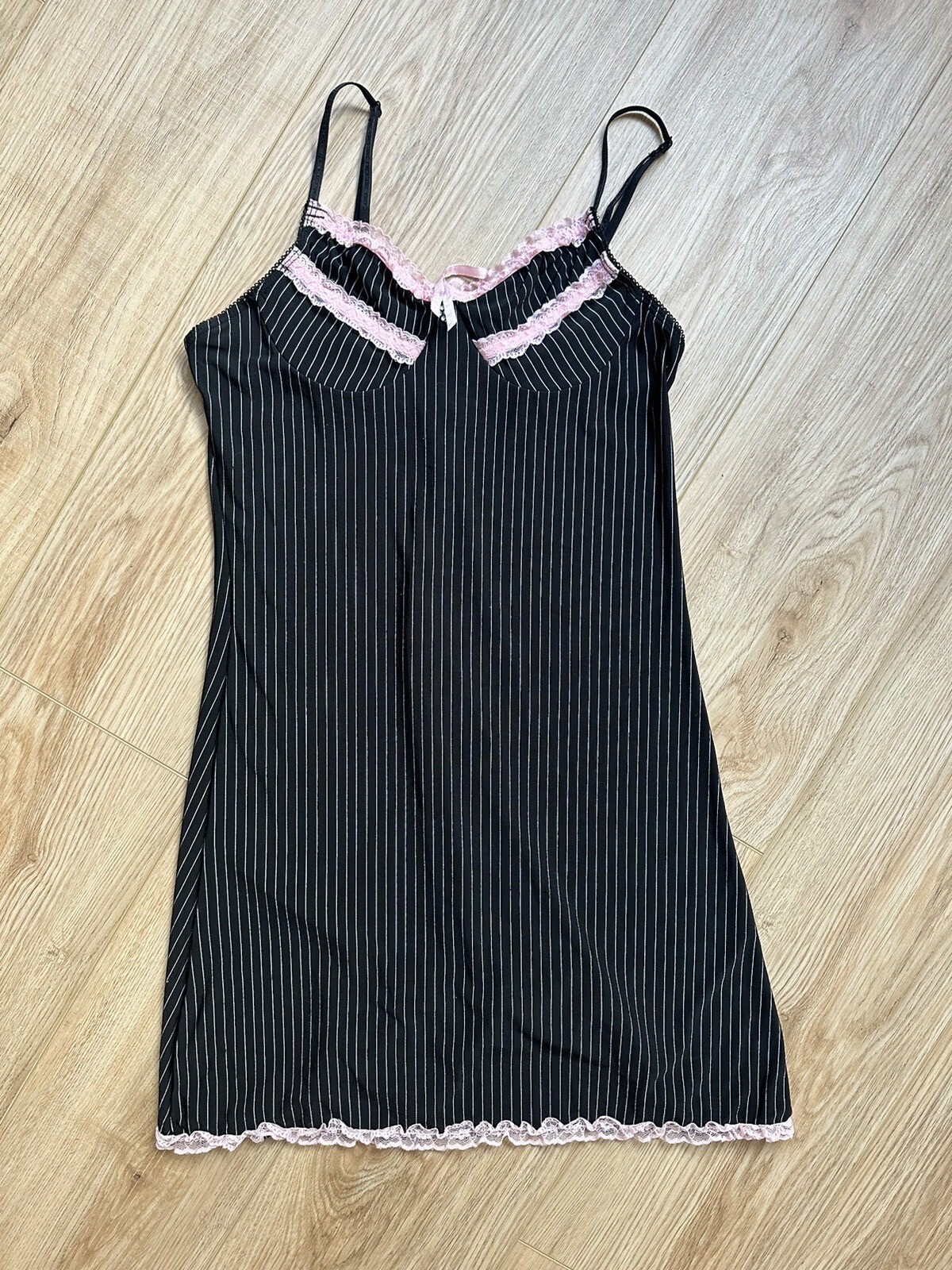 Vintage Jolie Intimates Pinstripe Lingerie Dress Siz… - Gem