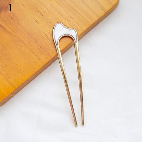 Womens Hair Pin U Shaped Fork Stick French Fashion Hairstyle Metal Hair ...