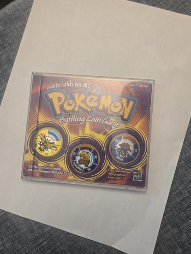 Hasbro Pokemon Battling Coin Game 3 Unique Coins 1999 Pikachu Sandslash ...