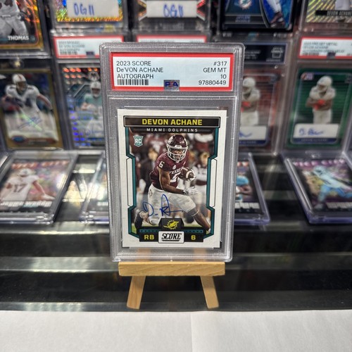 **Devon Achane** PSA 10 2023 Score Rookie Autograph SSP Texas A&M Miami ...