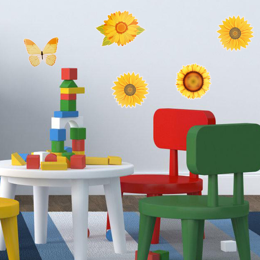 45 Pcs Paper Sunflower Decoupage Office Decorations Summer Wall Decals ...