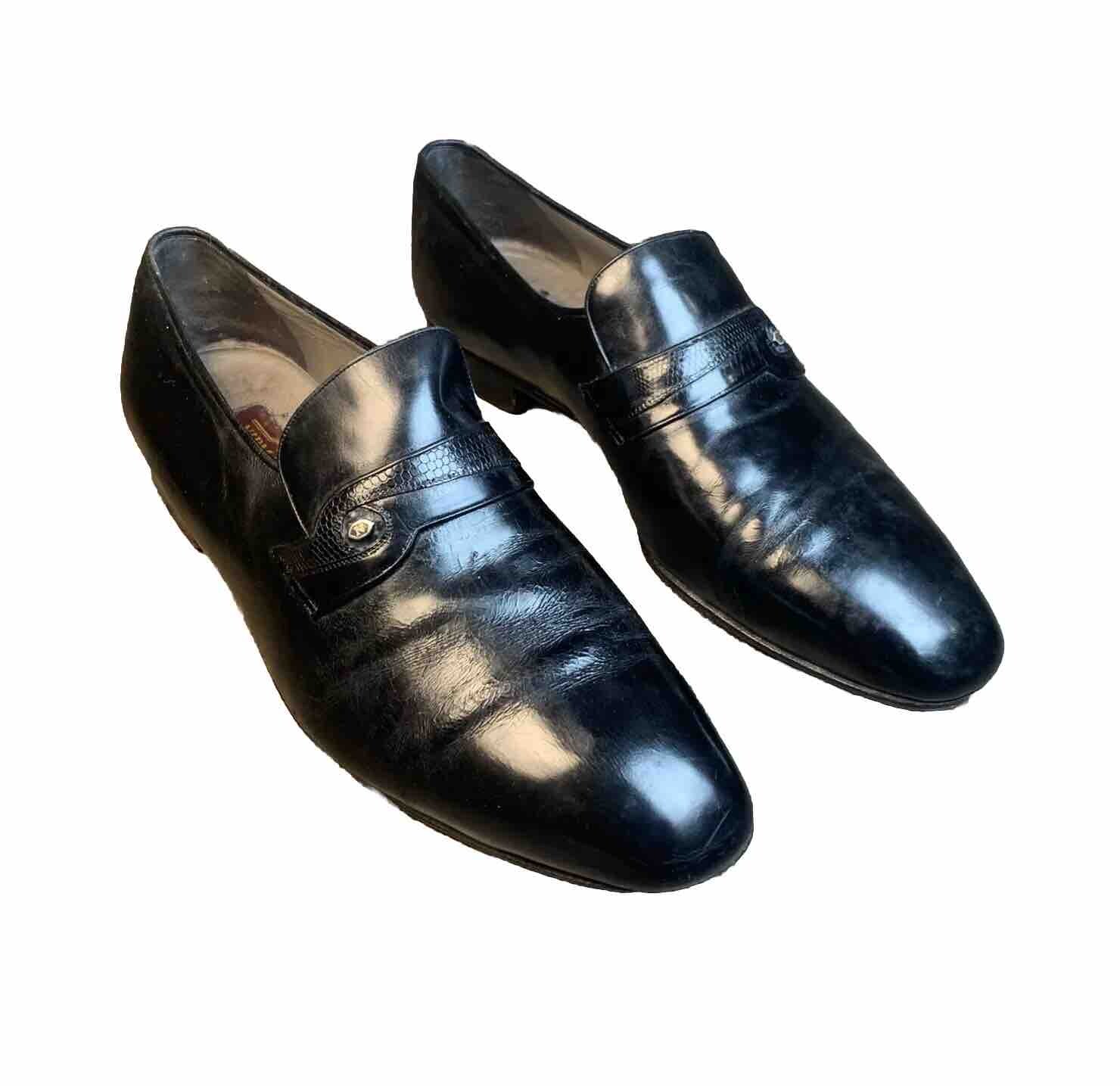 Rare NIPMAR Custom Hand Made Black Leather Loafers Sl… - Gem