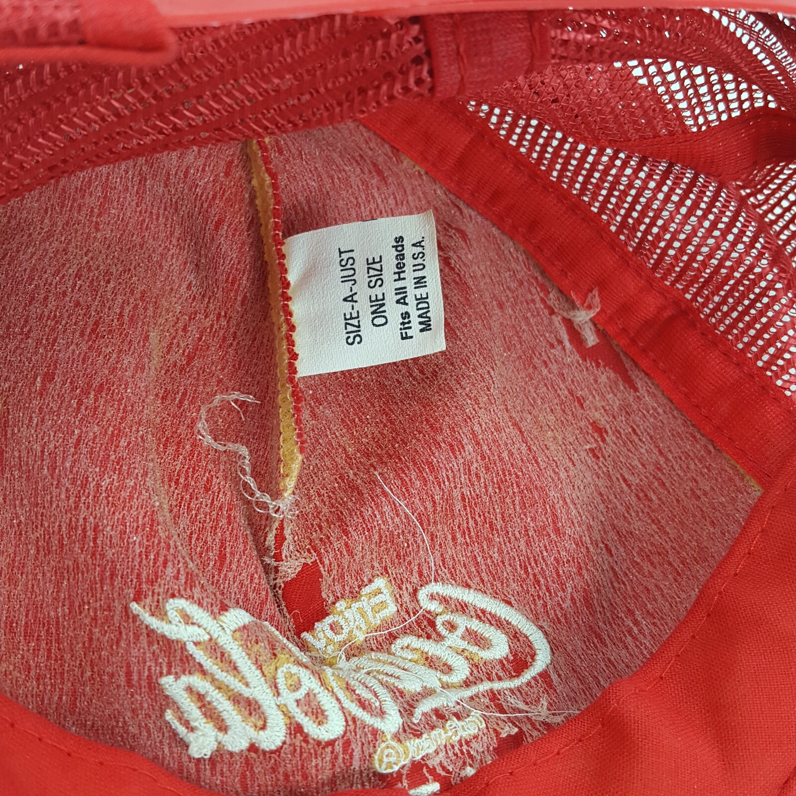 Vintage 80s Coca-Cola Coke Red Mesh Back USA Made Trucker Hat Snapback ...